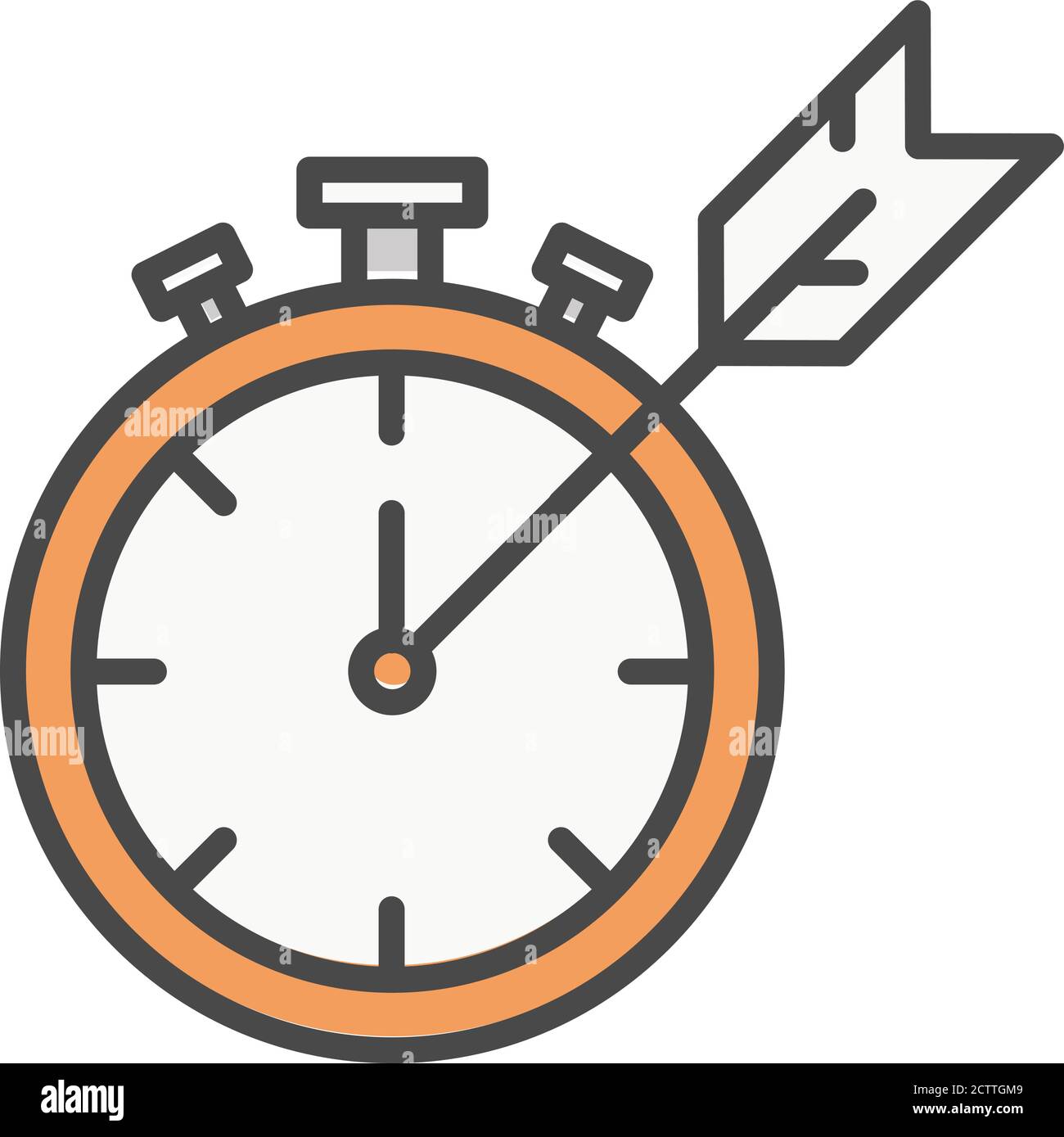 Clock timer with arrow vector icon for computer and mobile phone apps ...