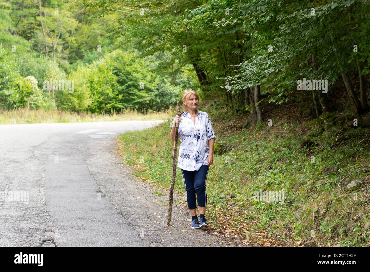 Senior woman in nature. Outdoor healthy lifestyle Stock Photo - Alamy