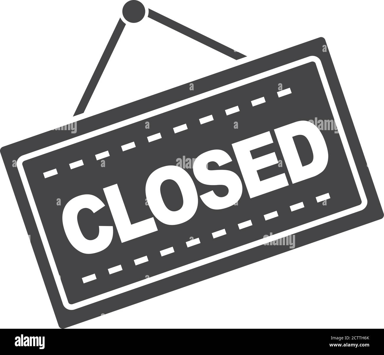 closed banner on door store template vector illustration silhouette ...