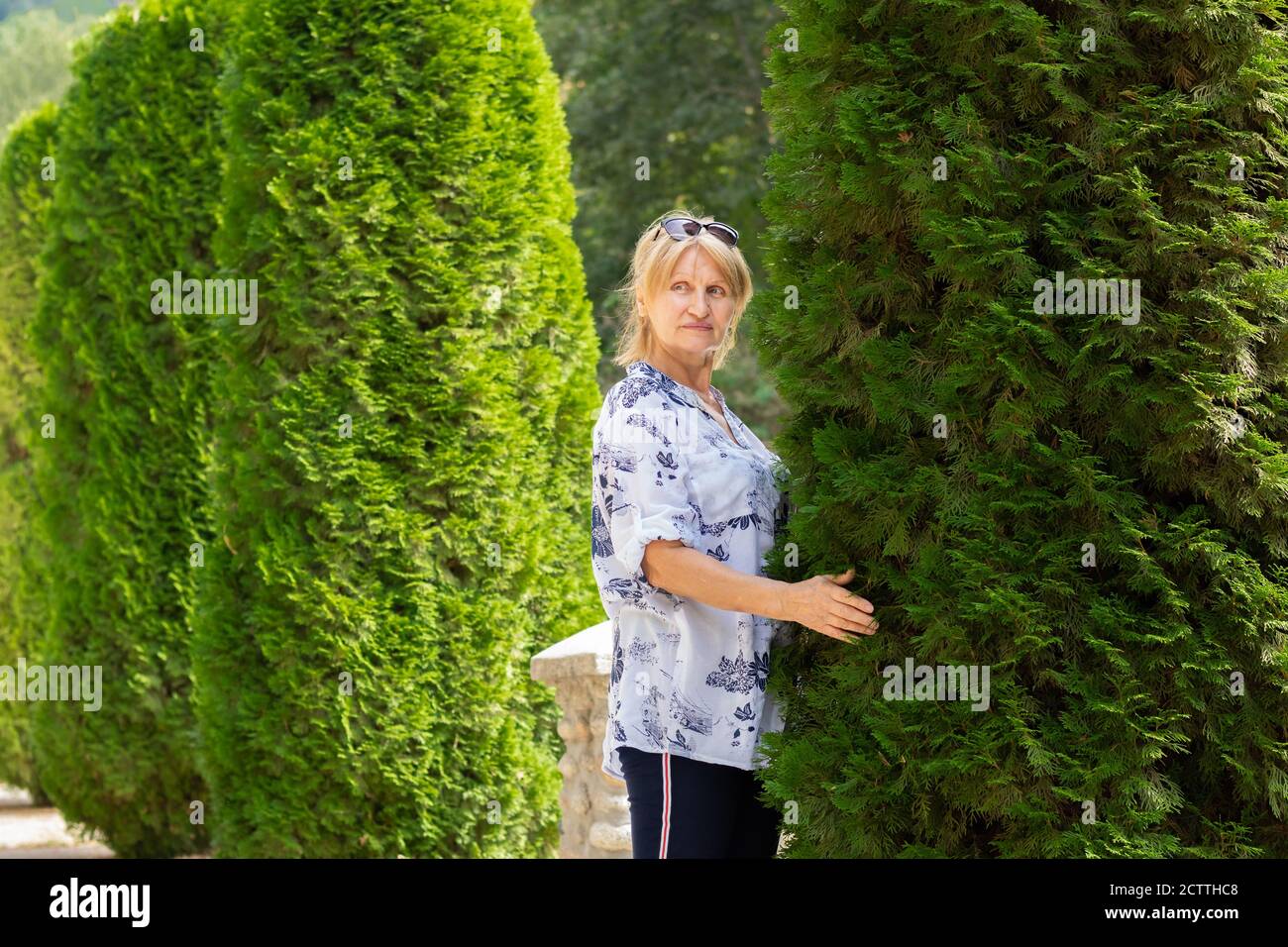 Senior woman in nature. Outdoor healthy lifestyle Stock Photo - Alamy