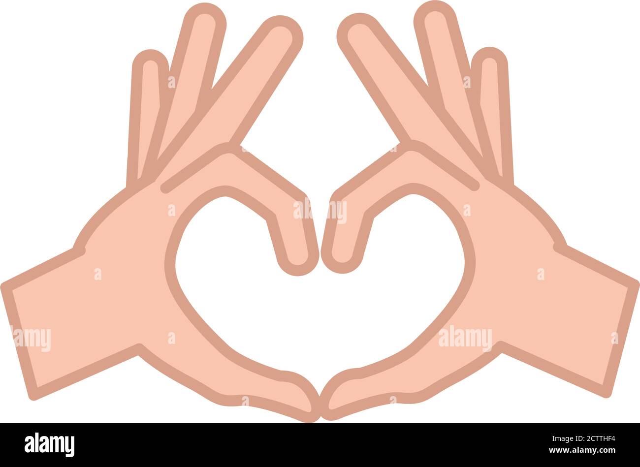 sign language hands gesture heart love vector illustration line and ...
