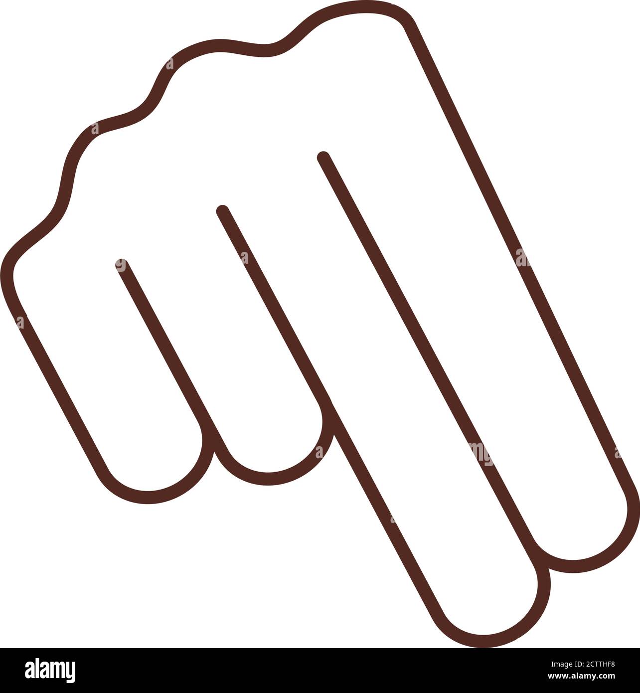 sign language hand gesture indicating n letter vector illustration line ...