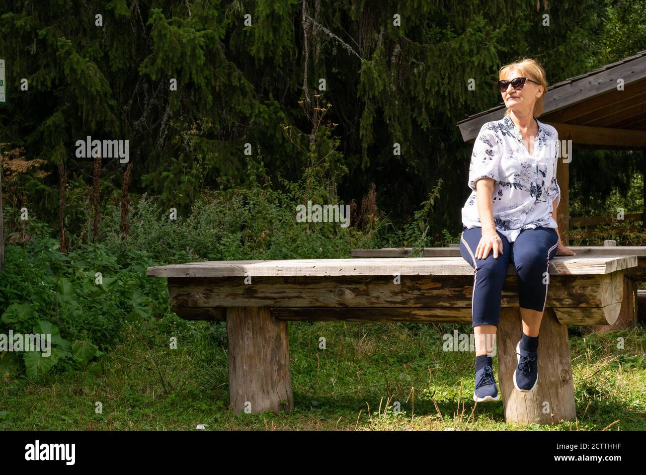 Senior woman in nature. Outdoor healthy lifestyle Stock Photo - Alamy
