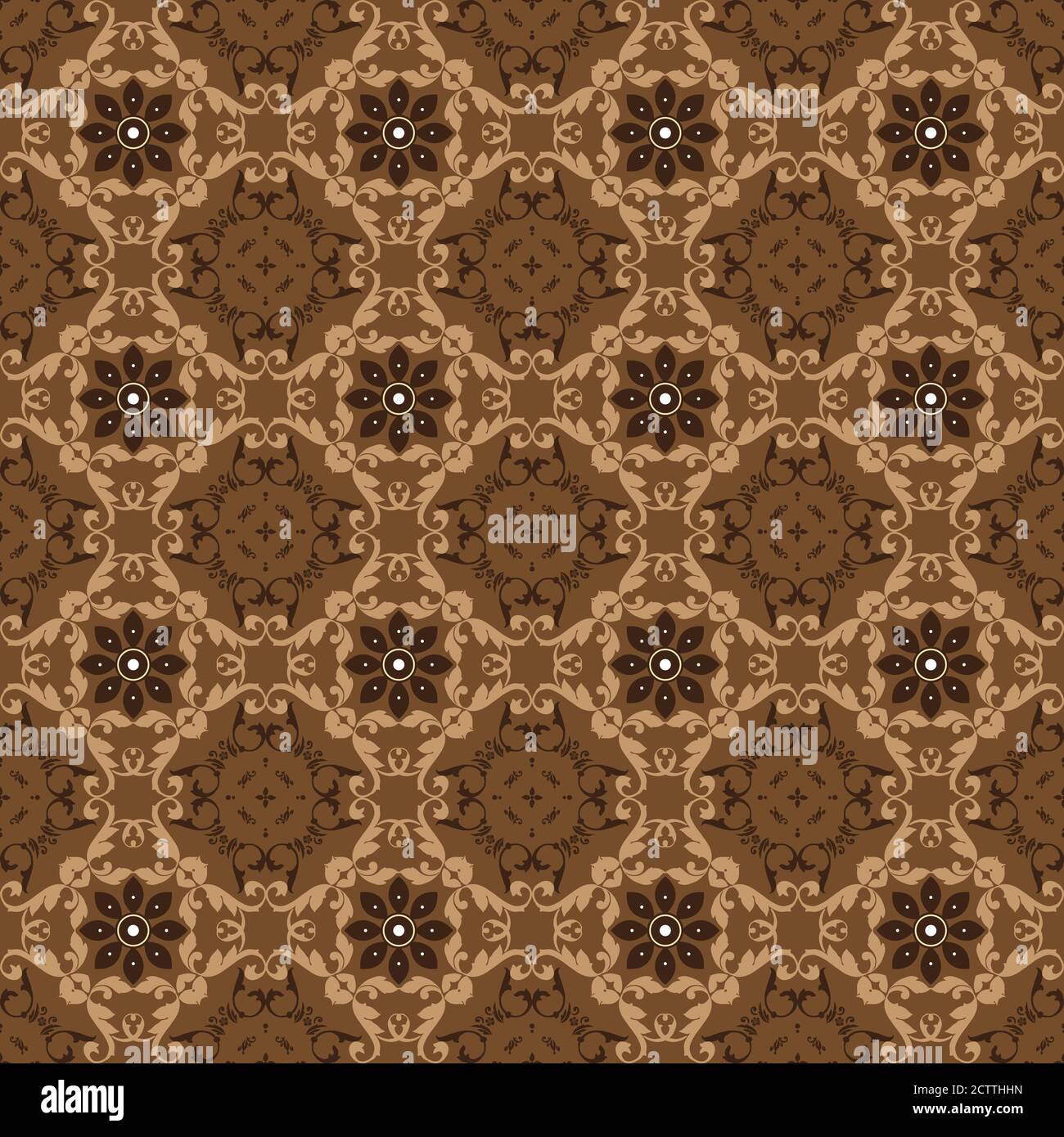 The beautiful flower motif on Bantul batik with of simple dark brown ...