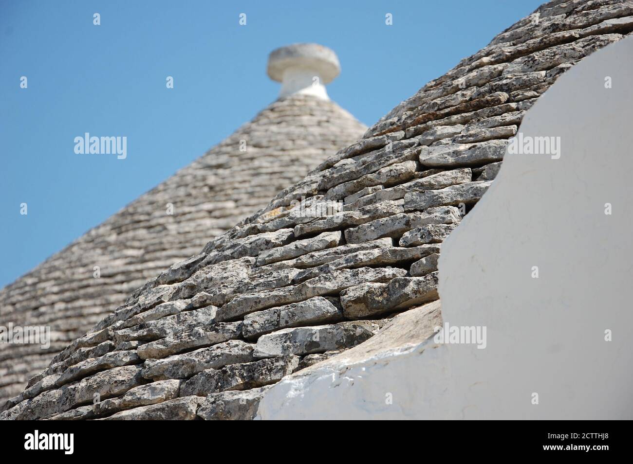 conical stone roof of typical house called trullo in Puglia South Italy ...