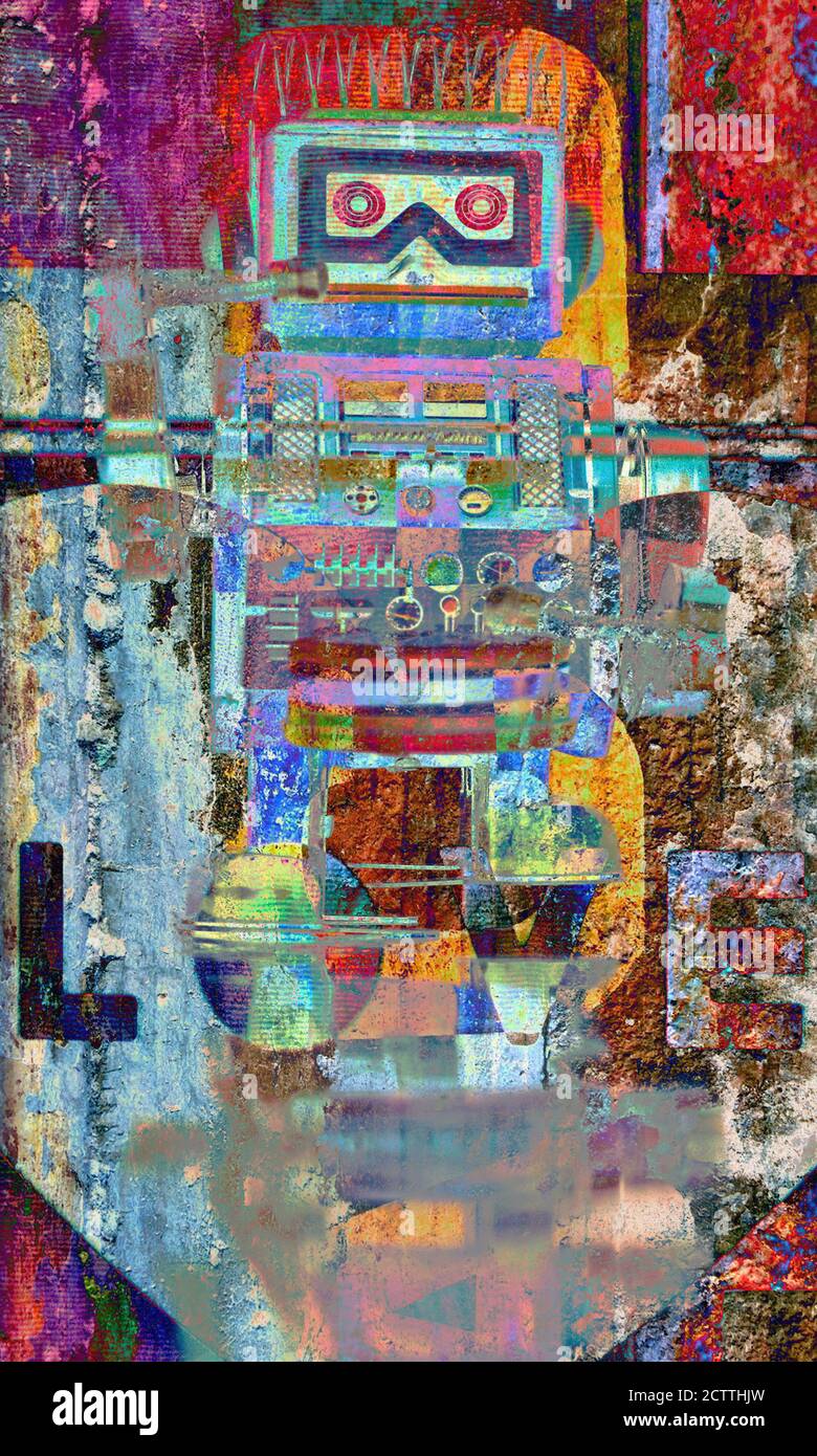 A,,bstract trippy multicolor wall Stock Photo - Alamy