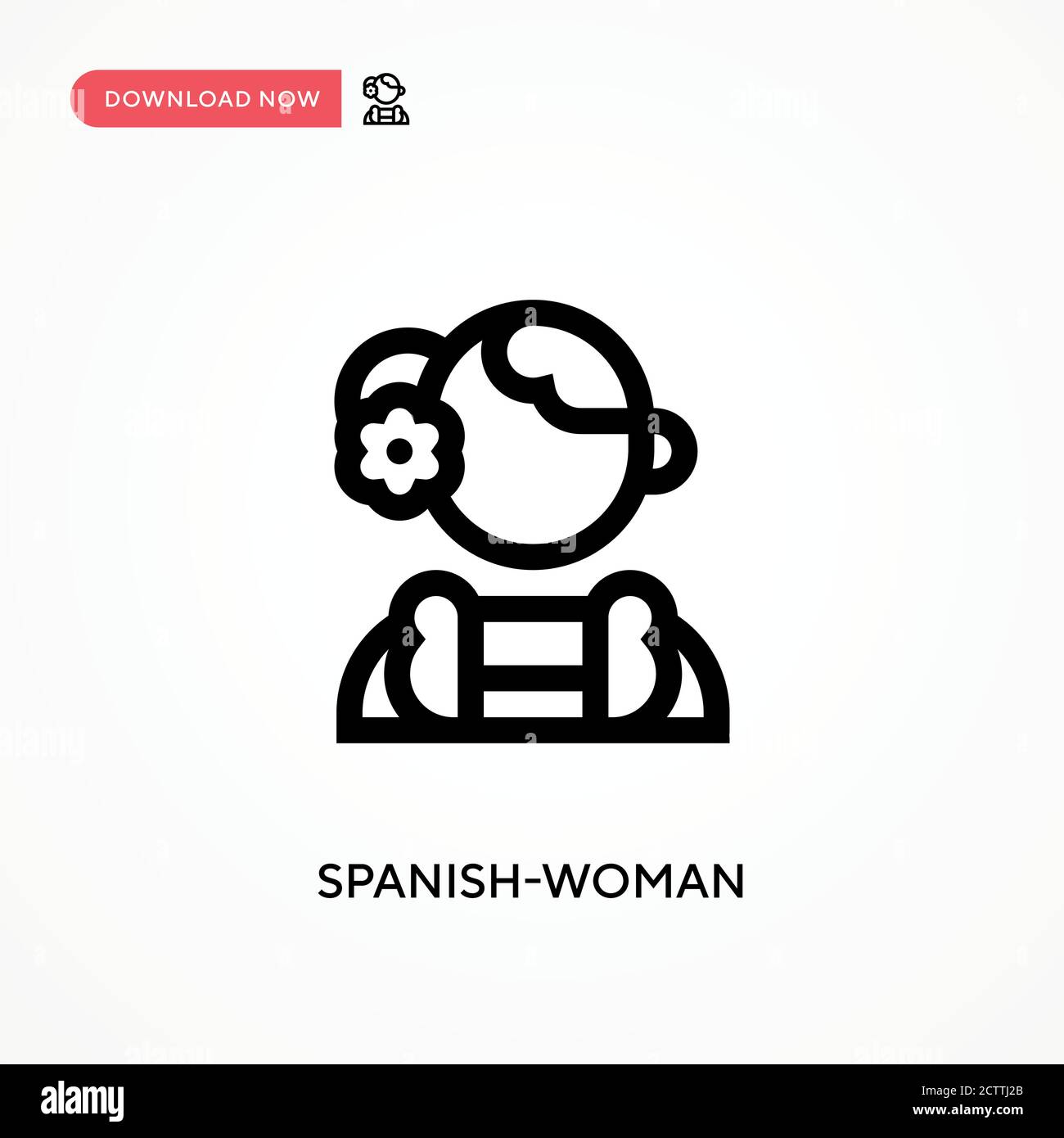 Spanish-woman vector icon. . Modern, simple flat vector illustration ...