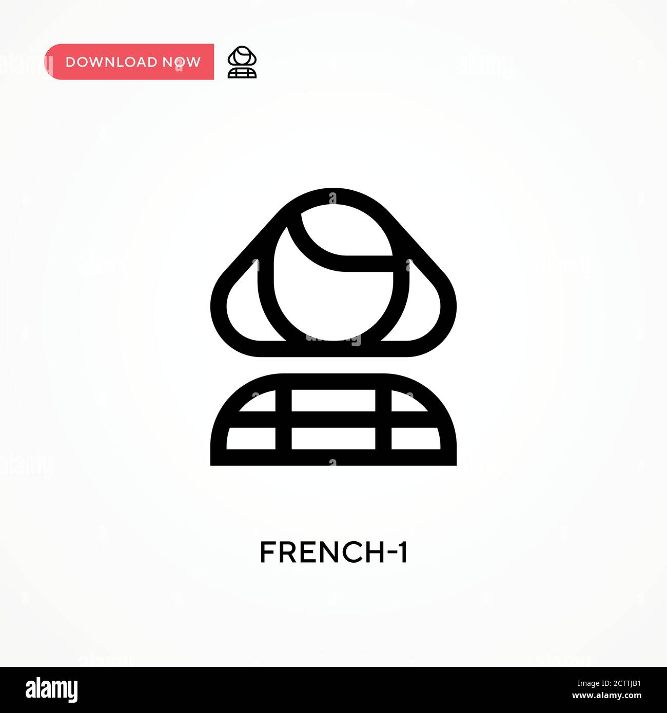 French-1 vector icon. . Modern, simple flat vector illustration for web ...