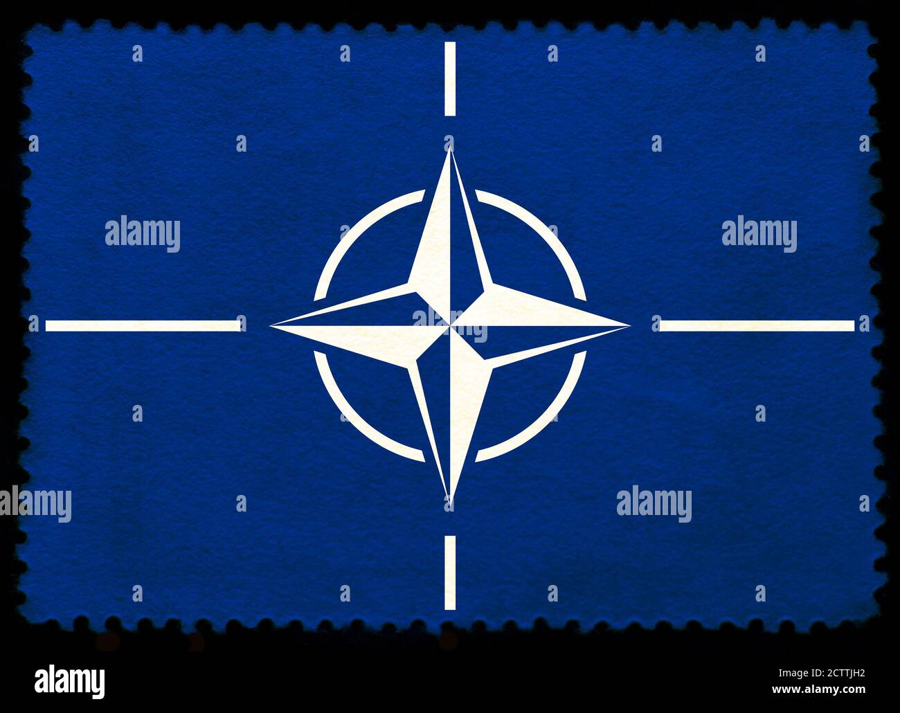 NATO (NORTH ATLANTIC TREATY ORGANIZATION ) flag on the old grunge ...
