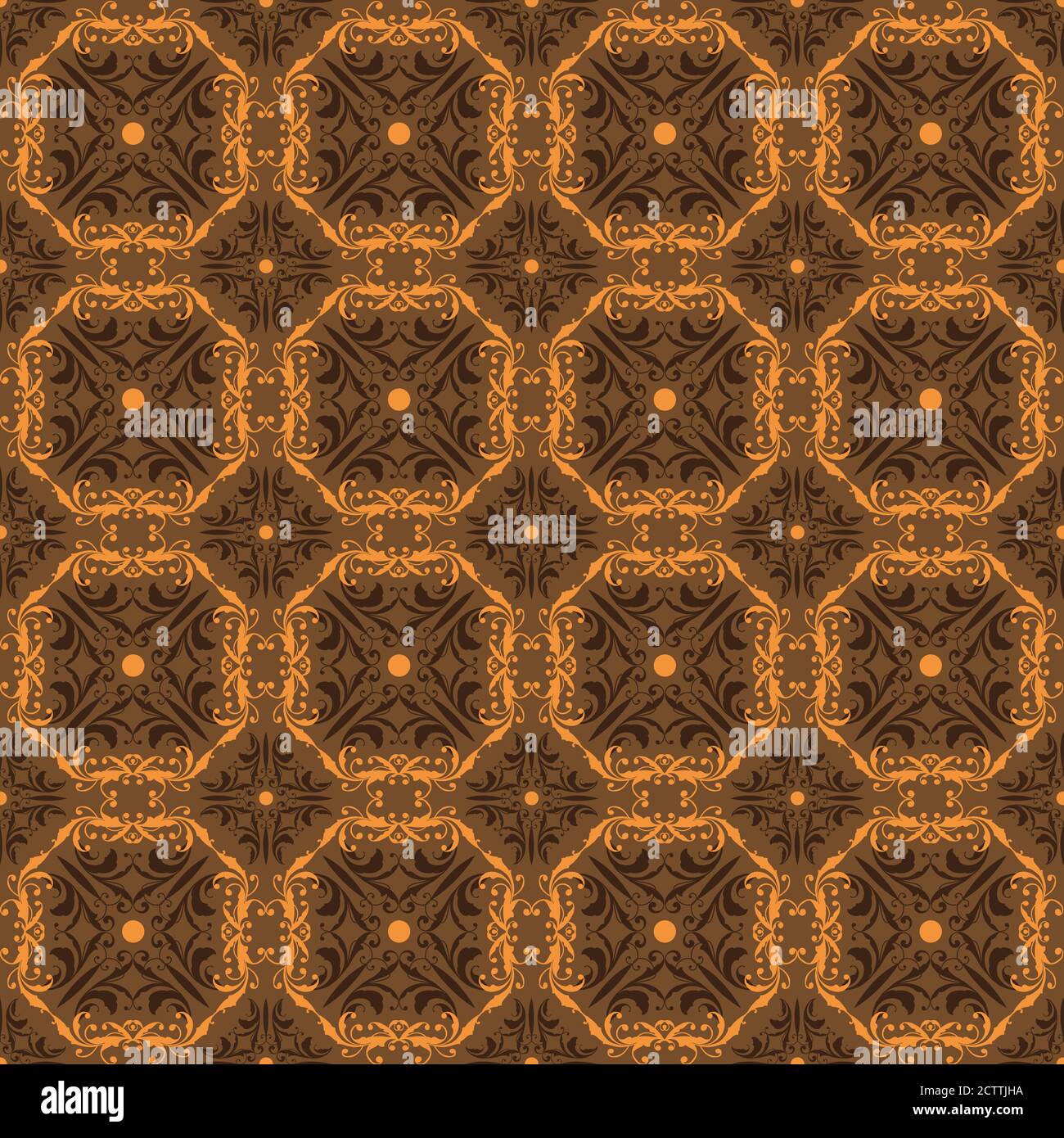 Unique circle motifs on Kawung batik design with simple golden brown ...