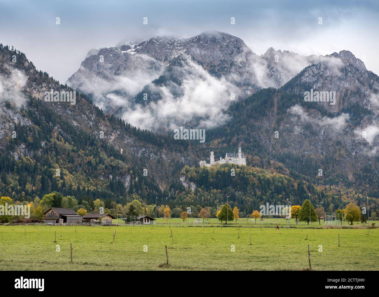 A view of Neuschwanstein castle in Bavarian Alps, Germany Stock Photo ...