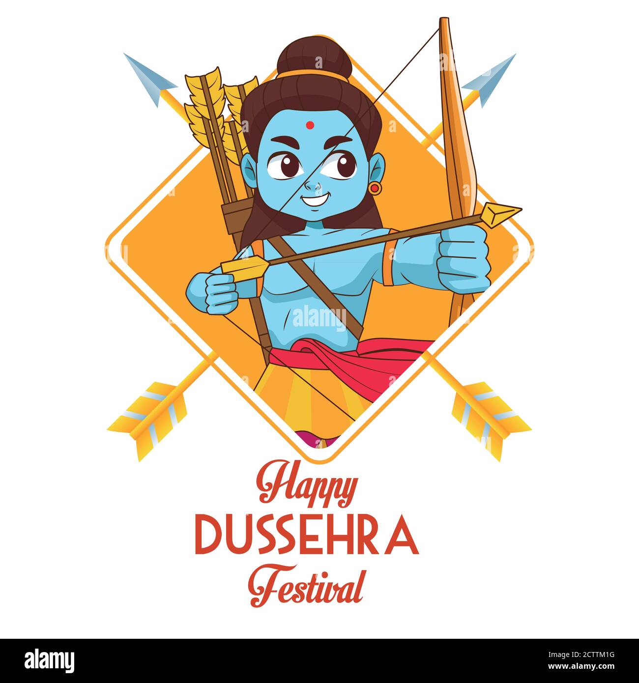 happy dussehra festival poster with blue rama character and lettering ...