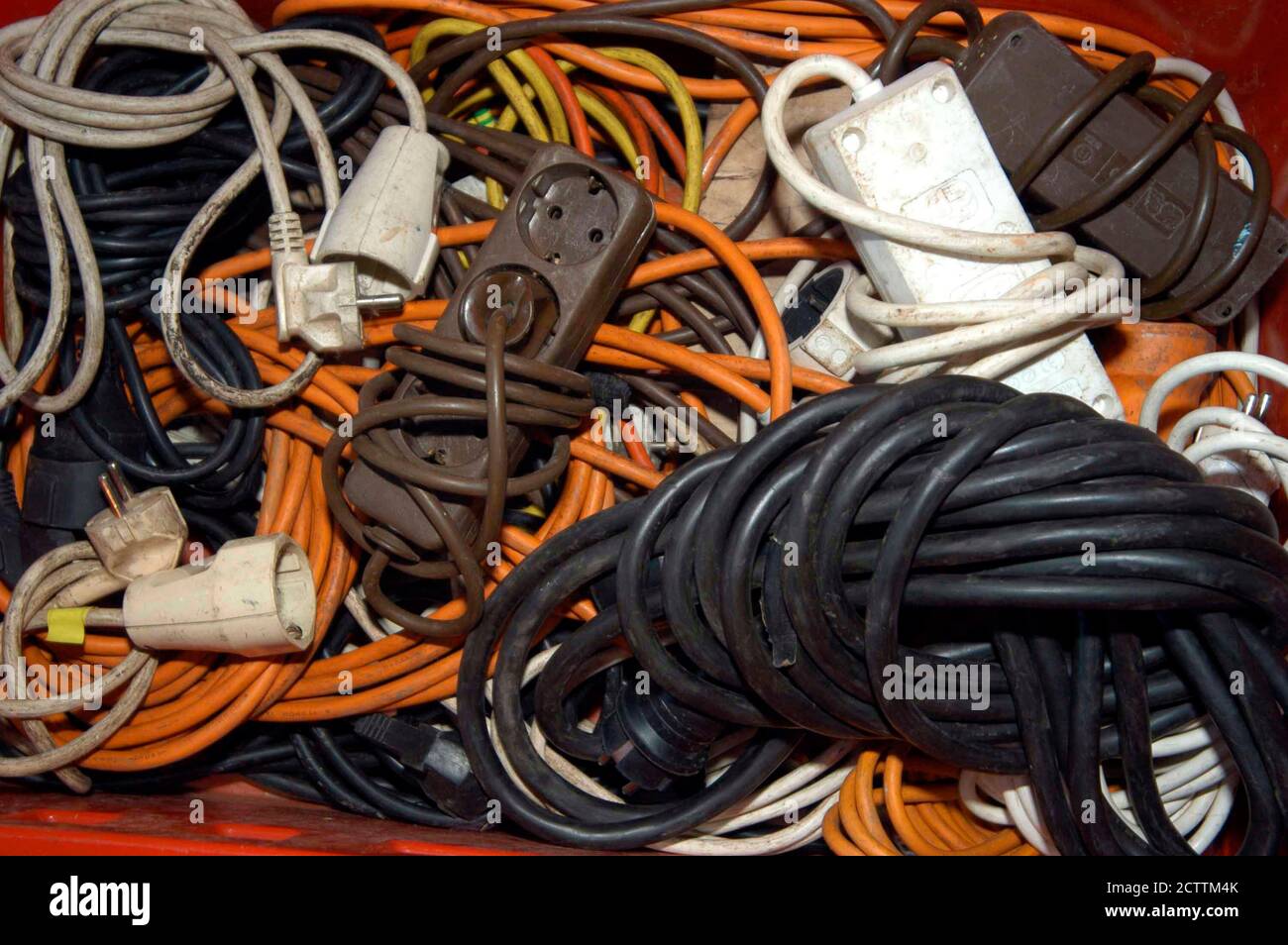 electric cable for plugging devices and machines with power Stock Photo ...