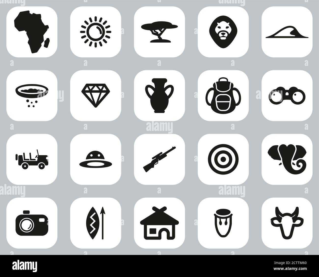 Africa Or African Culture Icons Black & White Flat Design Set Big Stock Vector Image & Art - Alamy