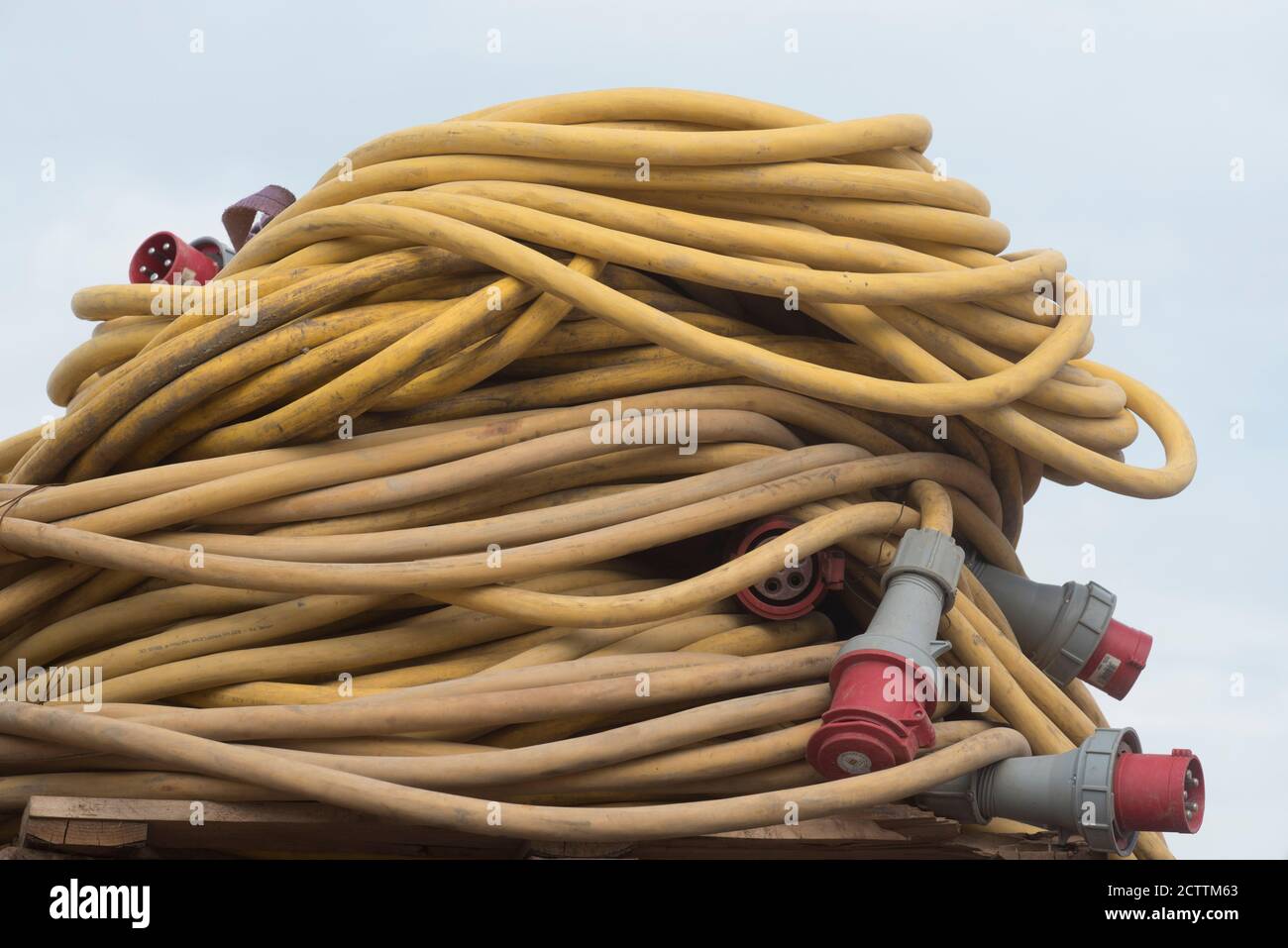 electric cable for plugging devices and machines with power Stock Photo ...