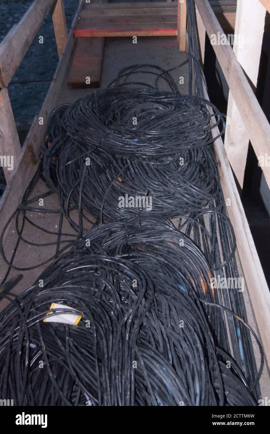 electric cable for plugging devices and machines with power Stock Photo ...