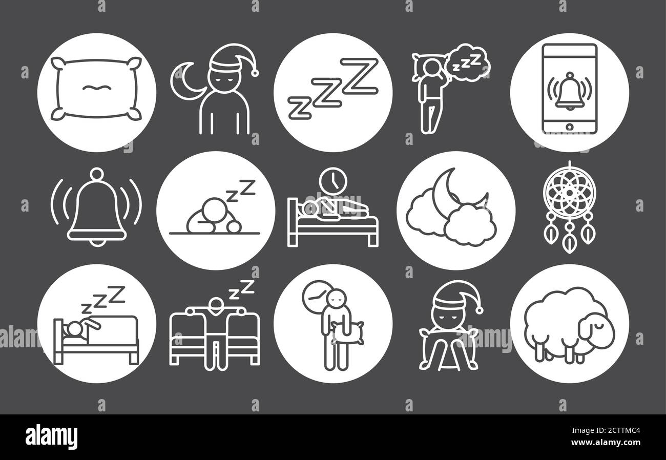 Insomnia icons hi-res stock photography and images - Alamy