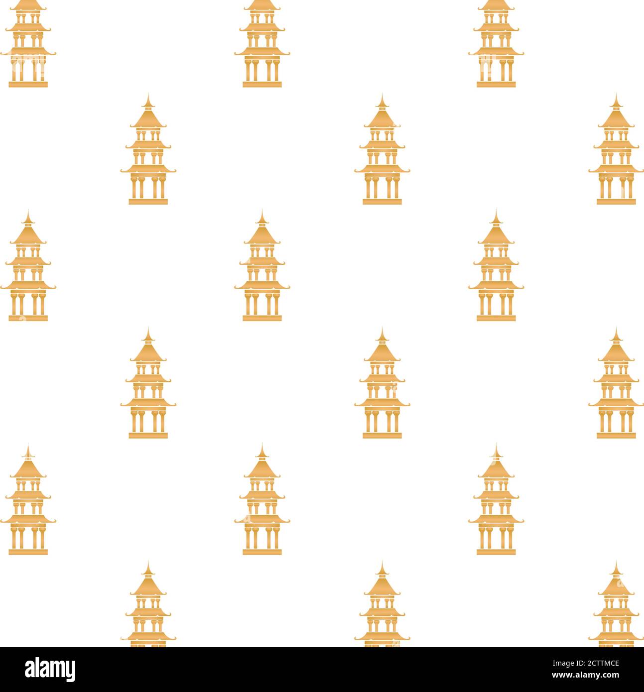 golden chinese castles buildings pattern vector illustration design ...
