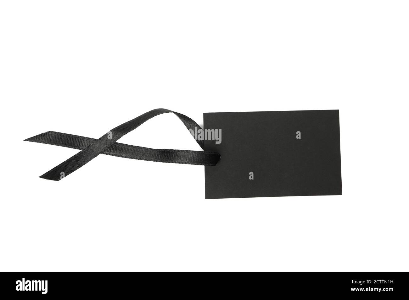 Blank black tag isolated on white background Stock Photo - Alamy