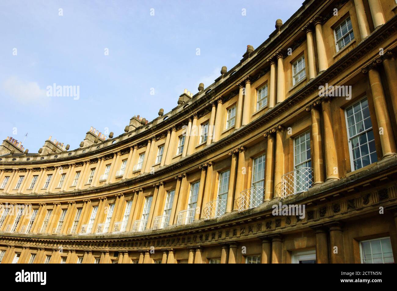Bath (Somerset, UK). View of the Royal Circus buildings facade, a ...