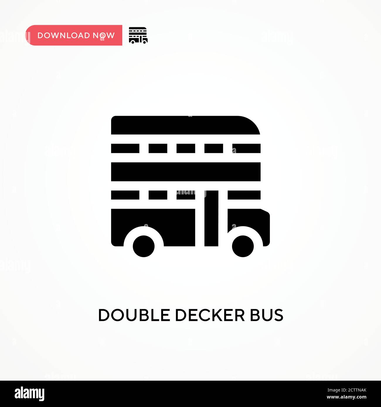 Double decker bus vector icon. . Modern, simple flat vector illustration for web site or mobile ...