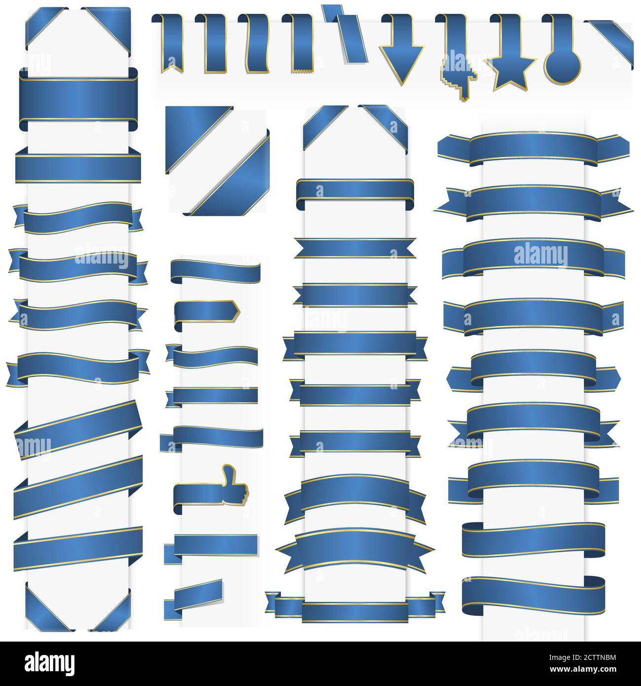 big collection of design retro banners colored blue Stock Vector Image ...