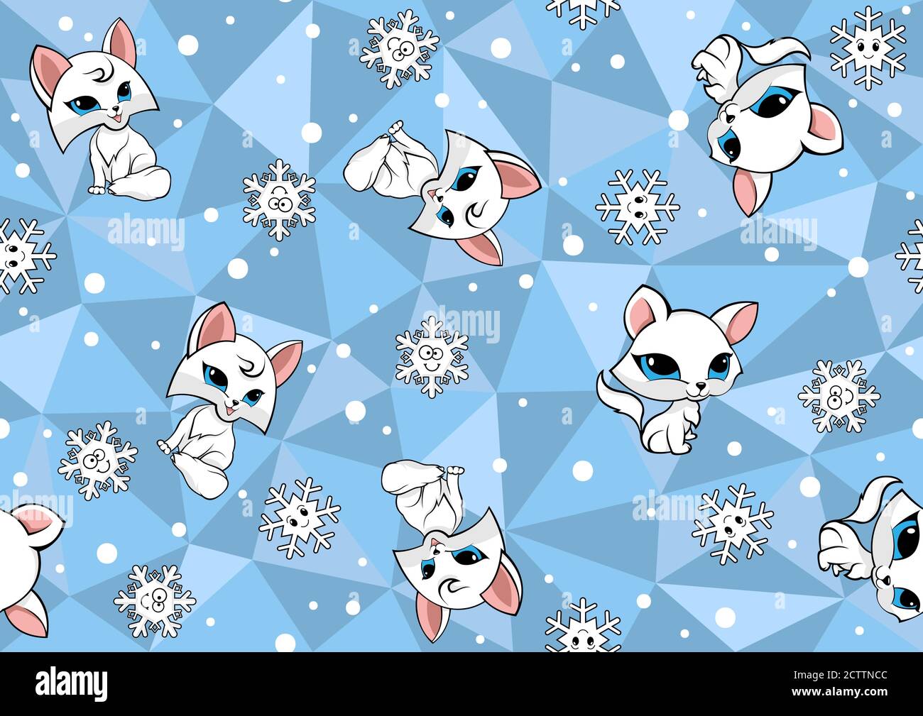 Blue fox seamless pattern Stock Vector Images - Alamy