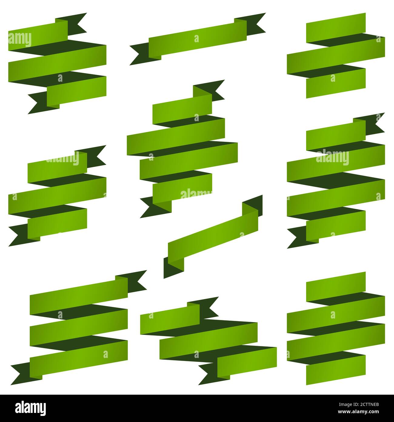 big collection of green retro banners vector file Stock Vector Image ...