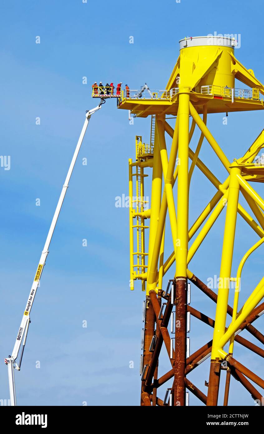 Wind turbine base units being inspected at Smulders Howdon Tyneside ...
