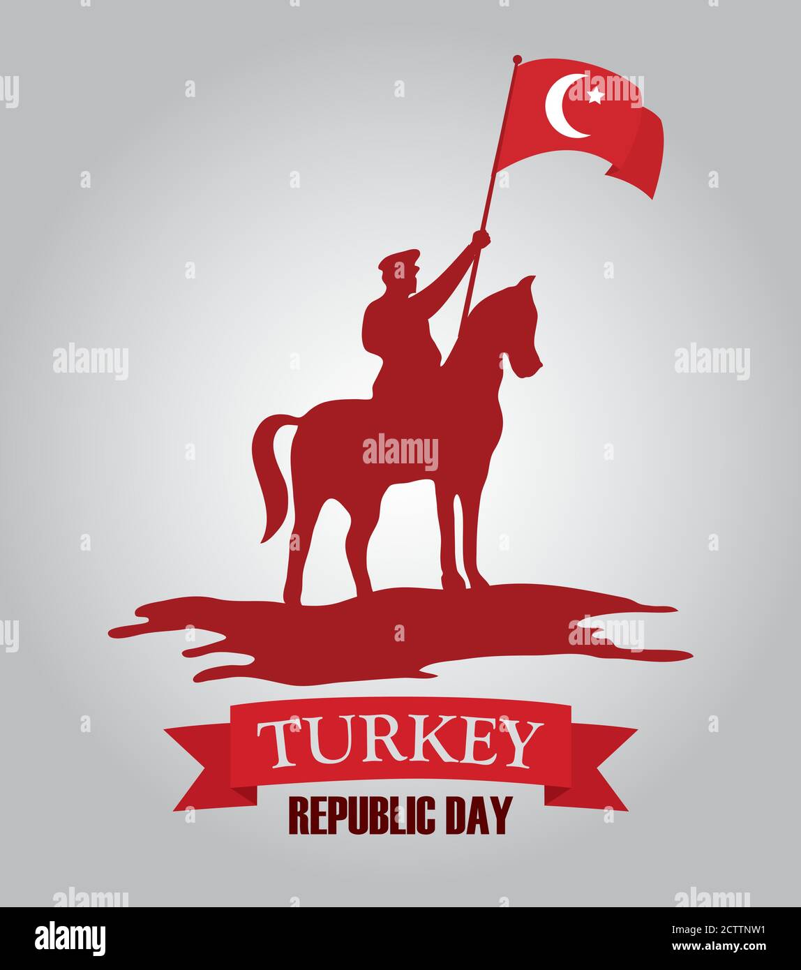 turkey republic day, greeting card celebration national culture vector ...