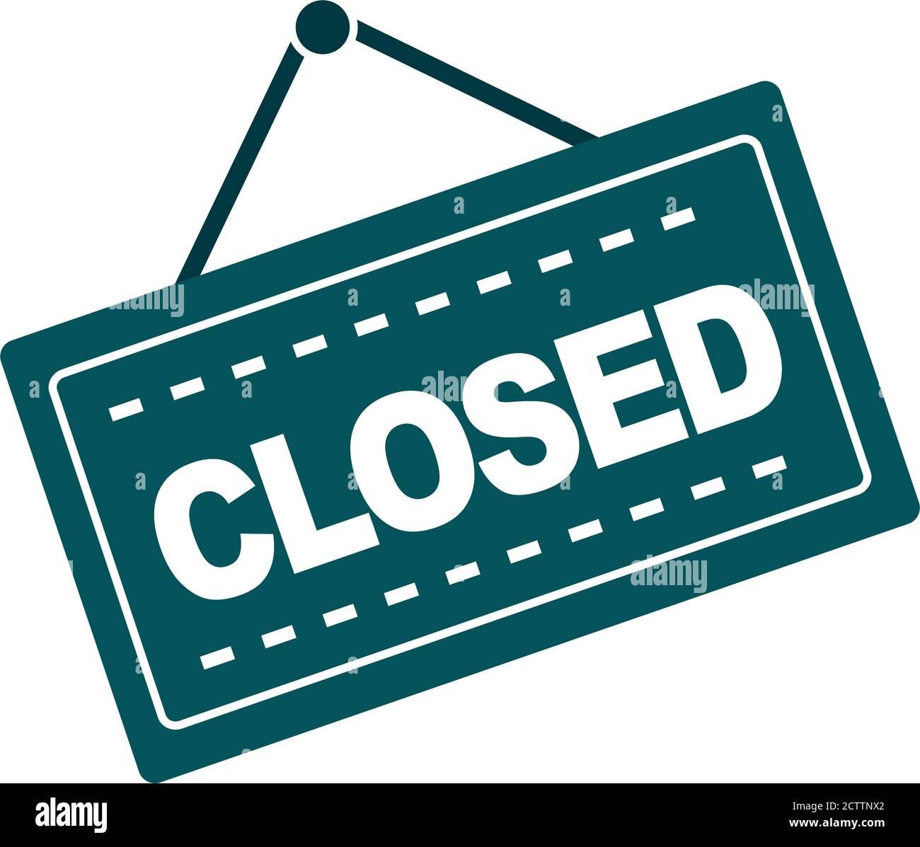 closed banner on door store template vector illustration flat icon ...