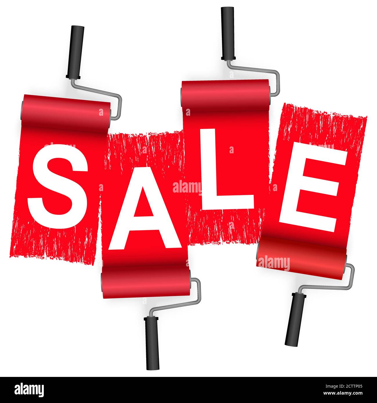 four red colored paint roller concept with text SALE Stock Vector Image ...