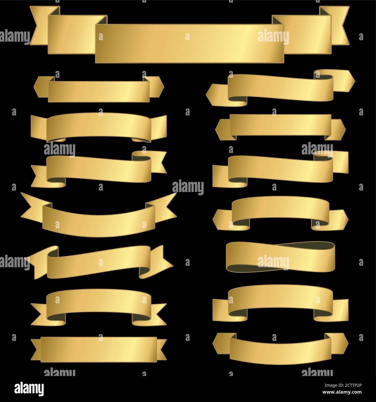 collection of comic banner gold on black background vector file Stock ...
