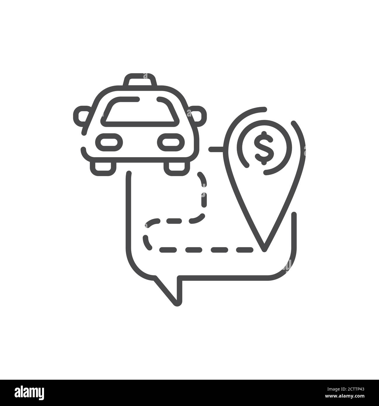 Cost taxi black line icon. Online mobile application order taxi service ...