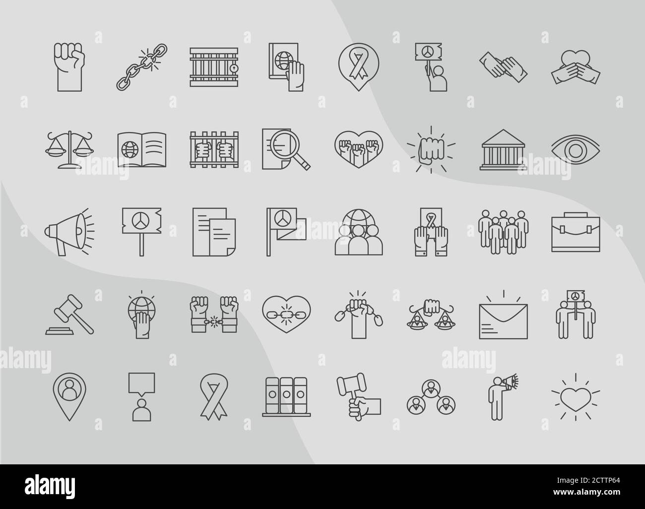 international human rights day, equality justice law unity power icons ...