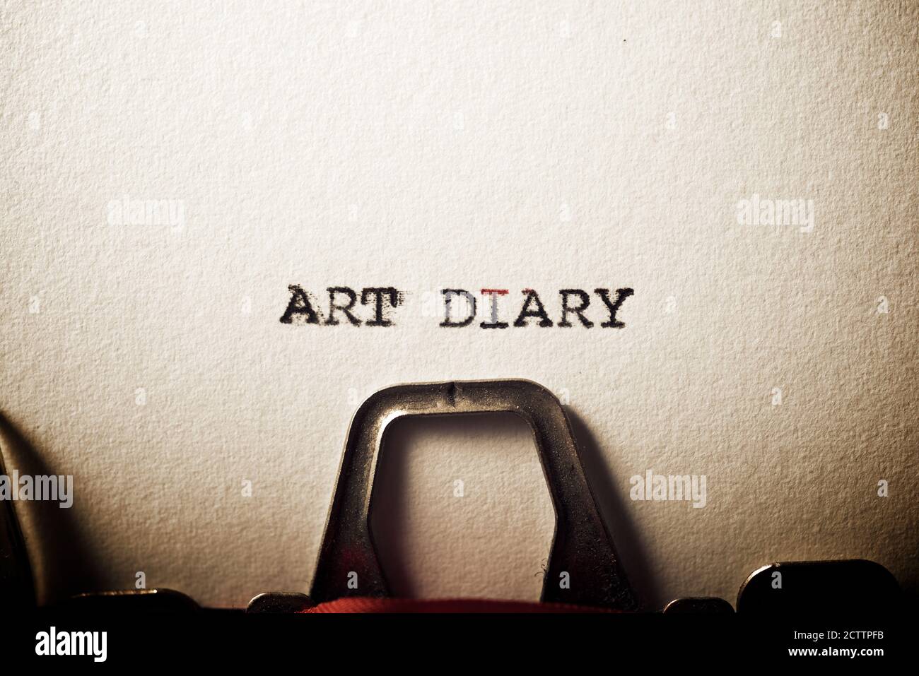 Art diary text written with a typewriter Stock Photo - Alamy