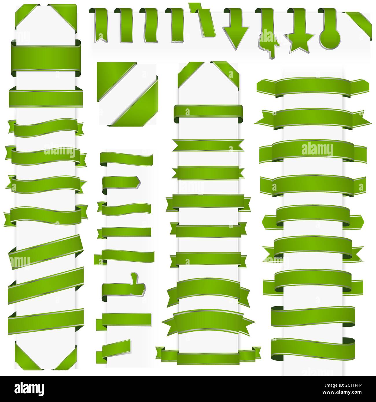 big collection of design retro banners colored green Stock Vector Image ...