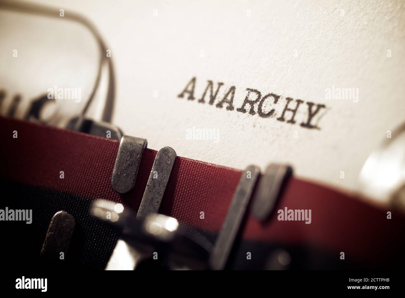 Anarchy word written with a typewriter Stock Photo - Alamy