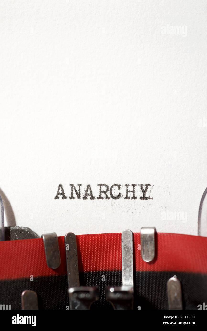Anarchy word written with a typewriter Stock Photo - Alamy