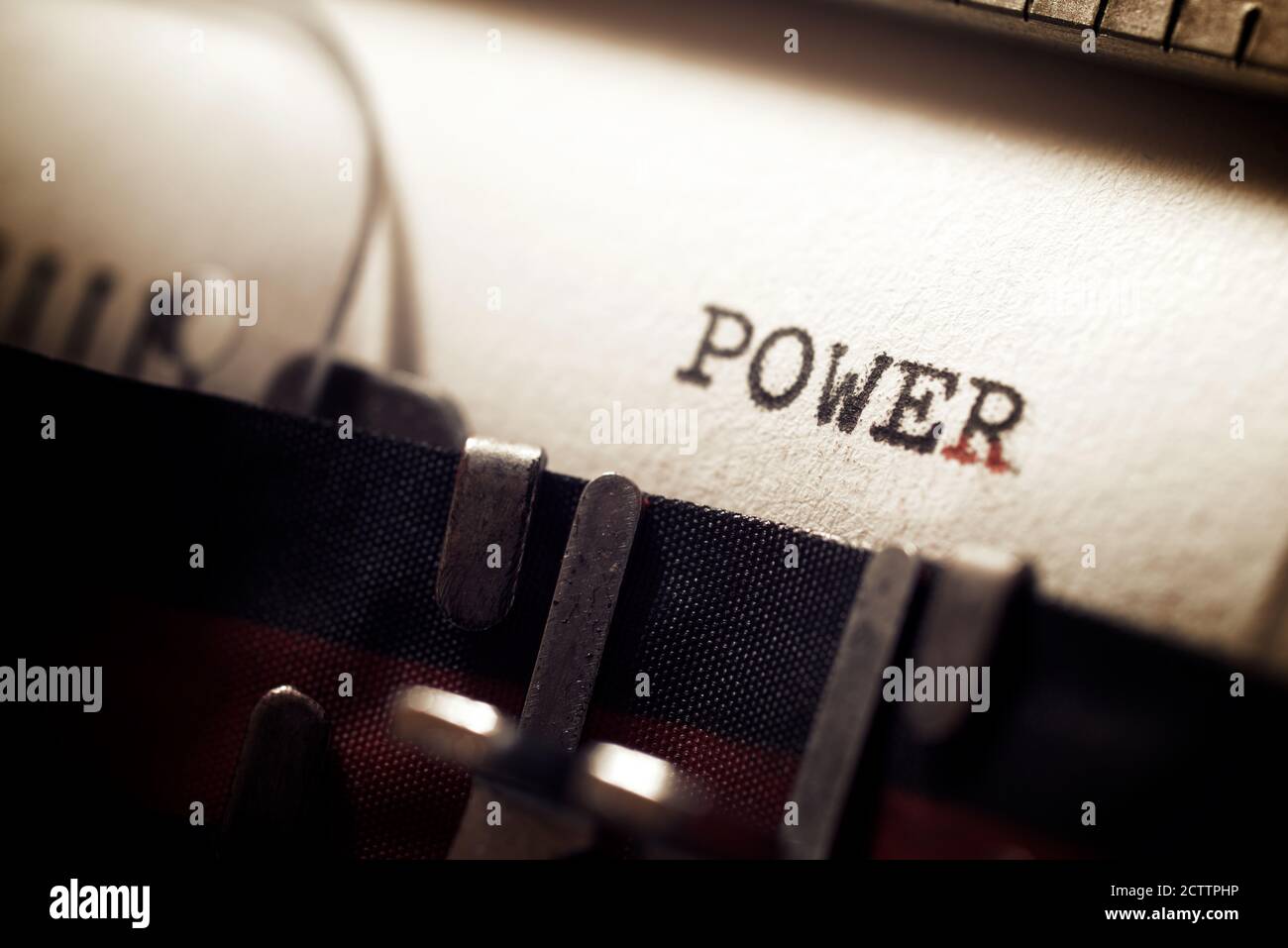 Power word written with a typewriter Stock Photo - Alamy