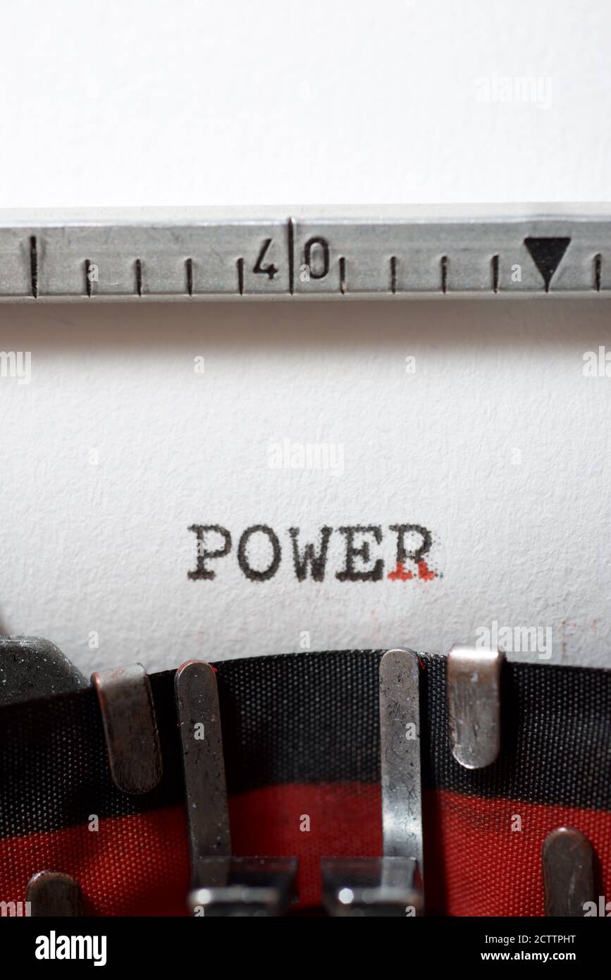 Power word written with a typewriter Stock Photo - Alamy