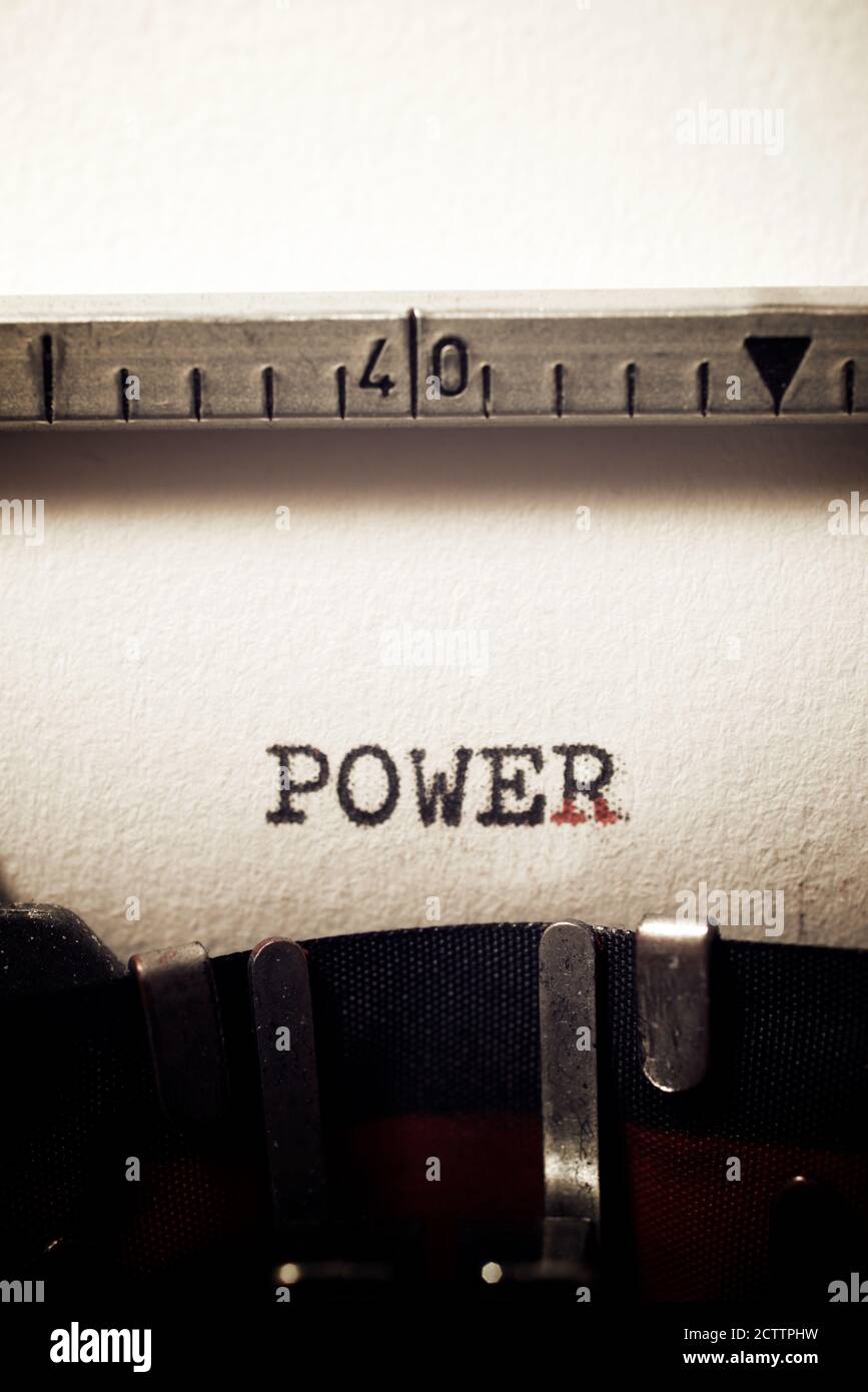 Power word written with a typewriter Stock Photo - Alamy