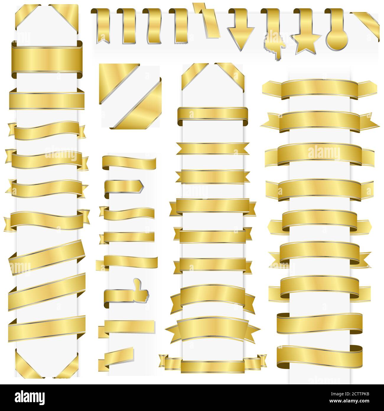 big collection of design retro banners colored gold Stock Vector Image ...