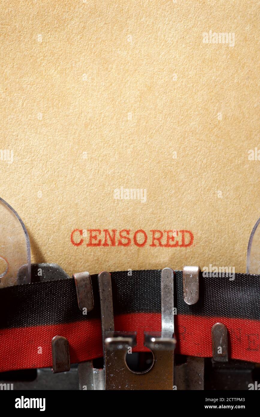 Censored word written with a typewriter Stock Photo - Alamy