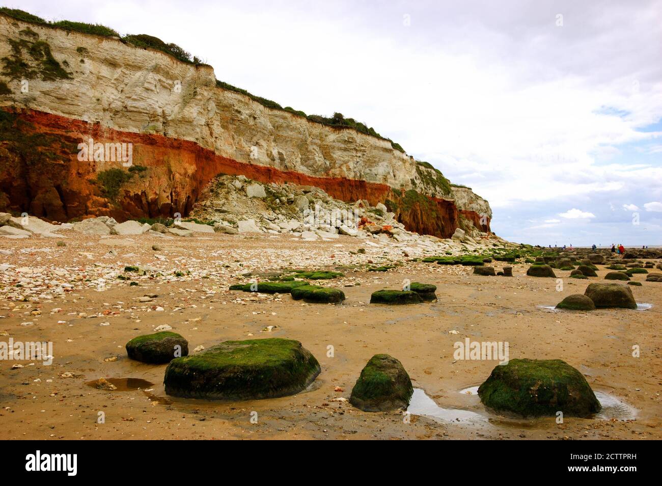 Hunstanton cliffs (famous red and white striped cliffs at Norfolk, UK ...