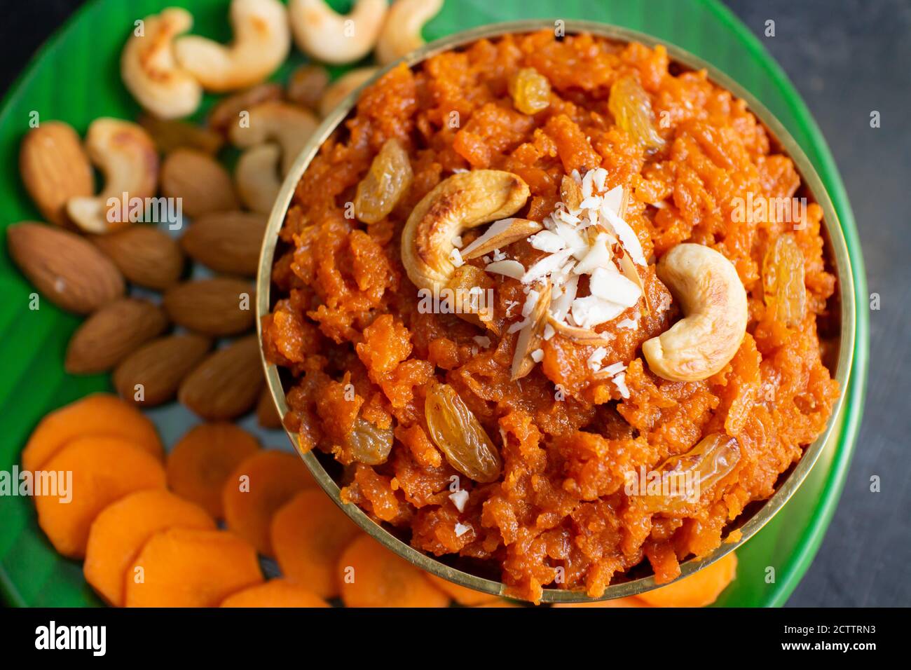 Indian Sweet carrot Halwa or Halva dessert festival sweet served in ...