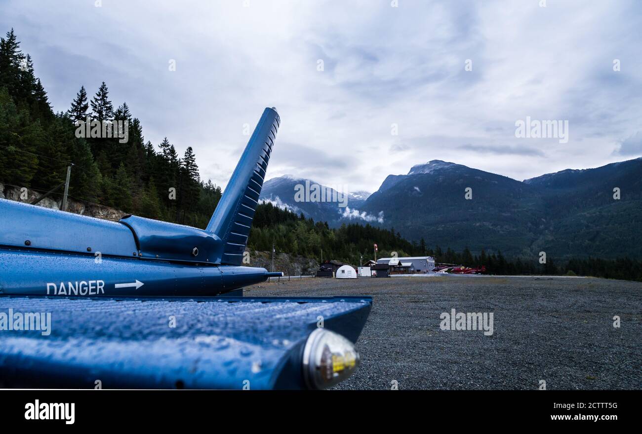 An H125 helicopter at the Green Lake heliport in Whistler, BC Stock ...