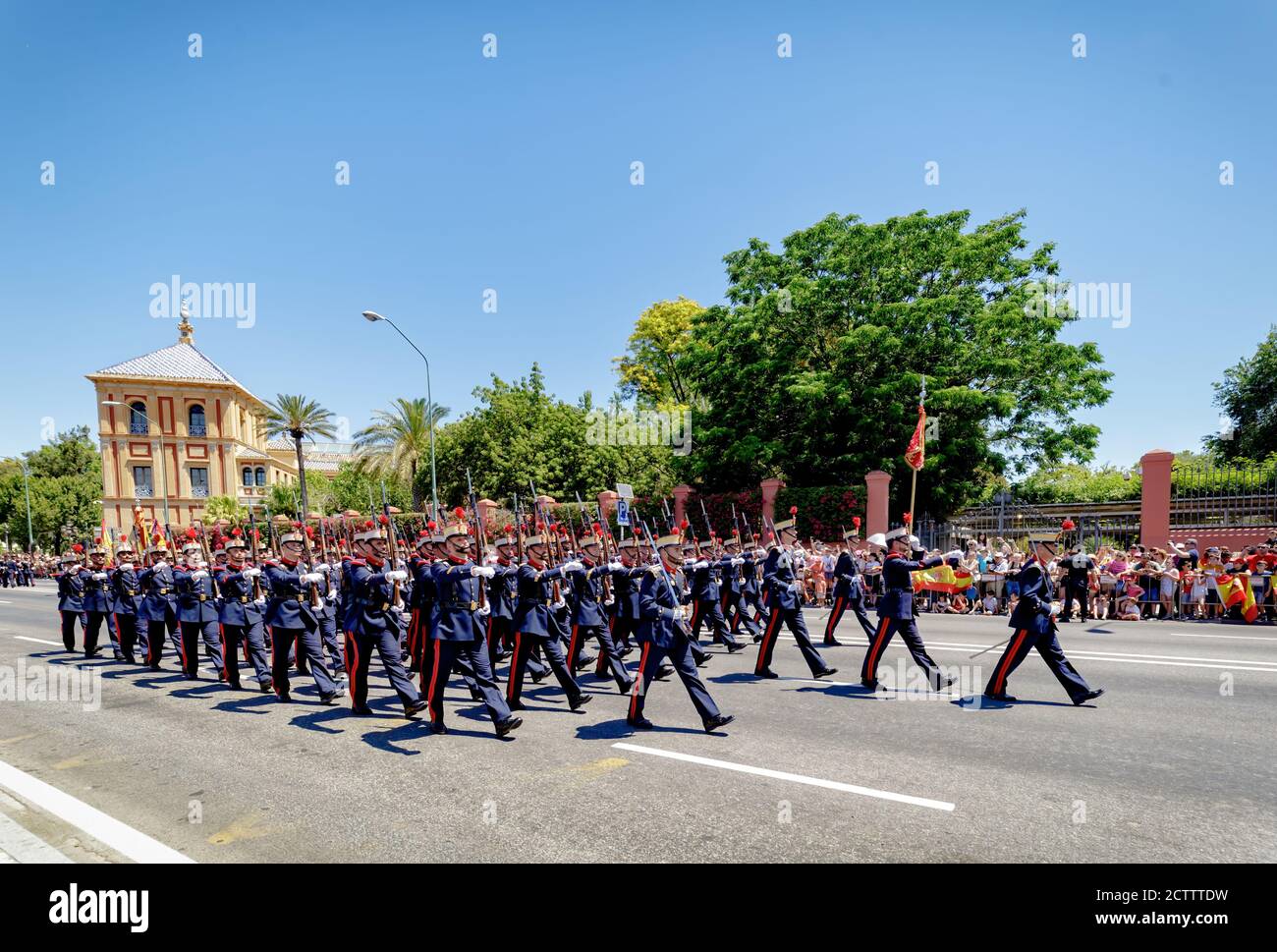 Seville, Spain - June 01, 2019: Parade of the different corps of the ...