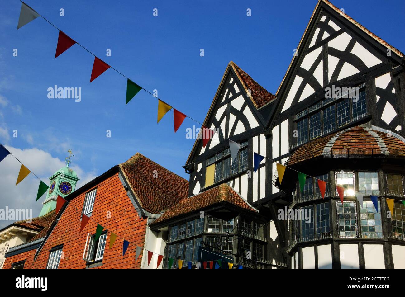 Medieval street in city of Salisbury. England, UK Stock Photo - Alamy
