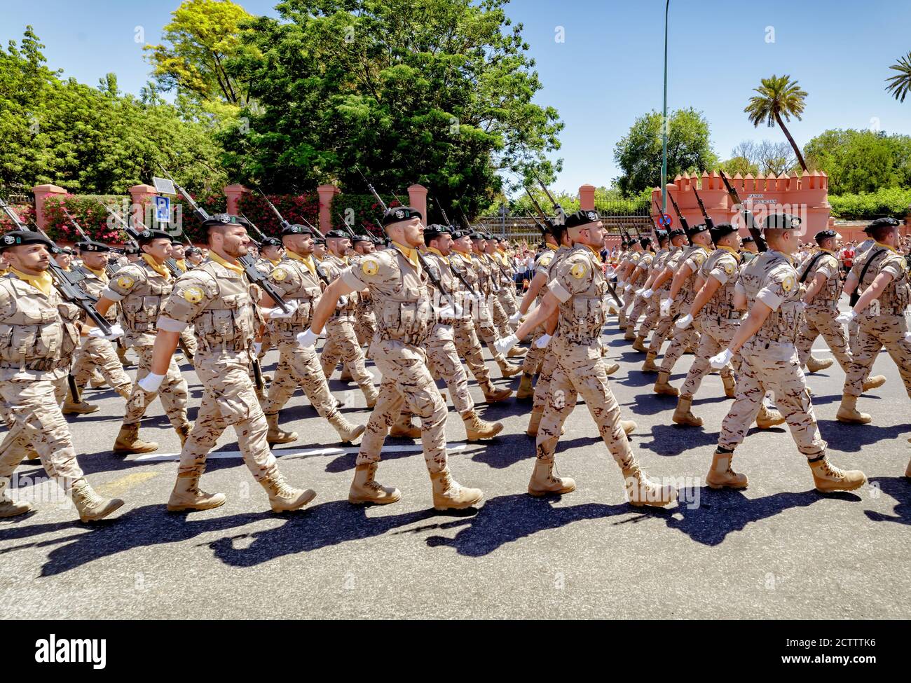 Seville, Spain - June 01, 2019: Parade of the different corps of the ...